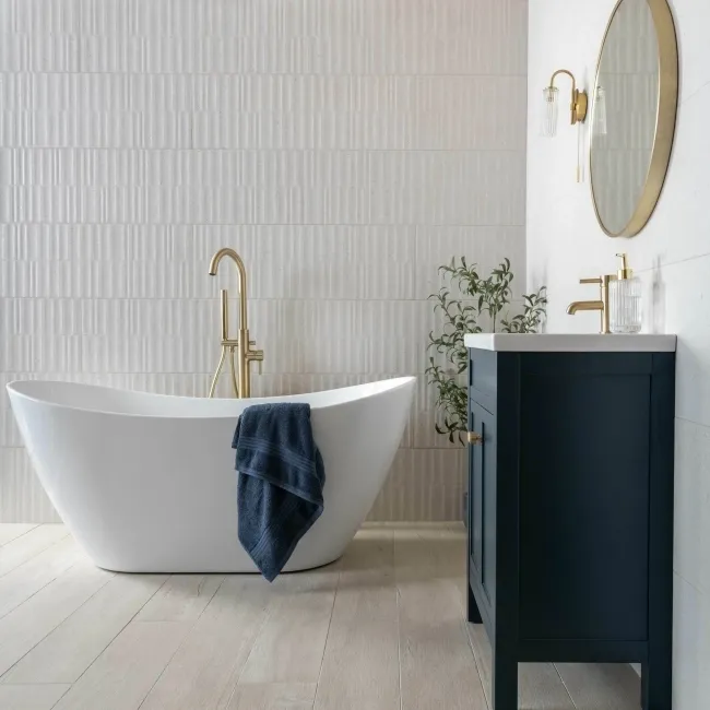 Manhattan Bone Wavy Stone Effect Tiles | Splendour Tiles